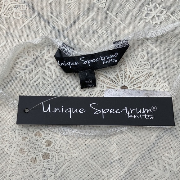 Unique Spectrum | Tops | Unique Spectrum Knits Mesh Shirt Wembroidery L ...